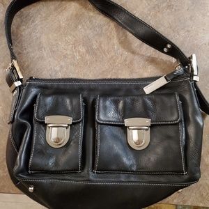 Perlina | Bags | Perlina Black Leather Shoulder Bag | Poshmark